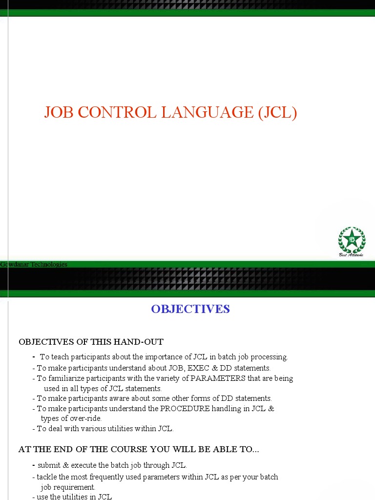 Job Control Language Jcl Pdf Computer Programming Operating