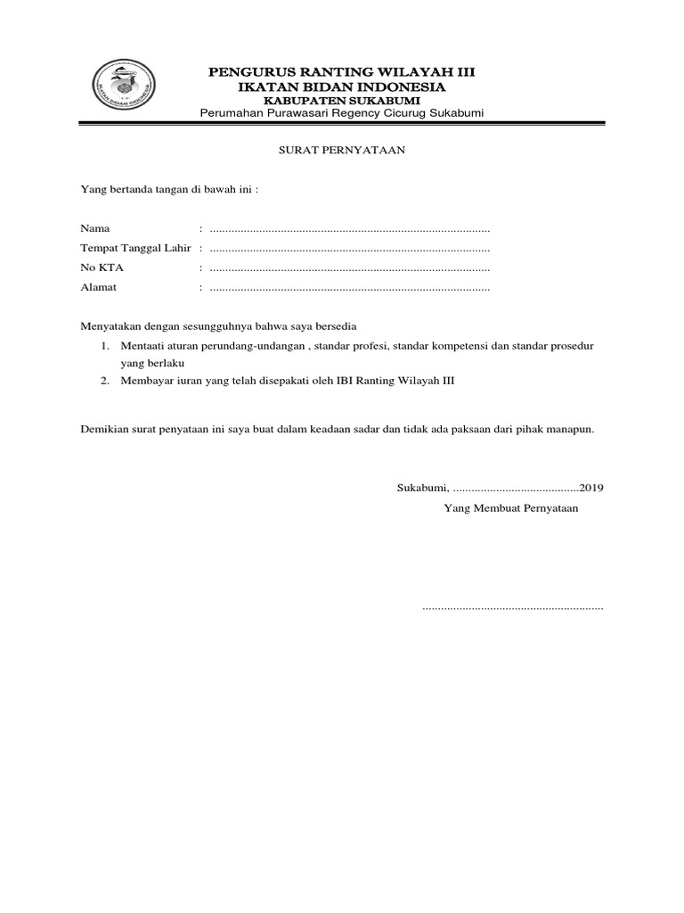 Ibi Pengurus Ranting | PDF