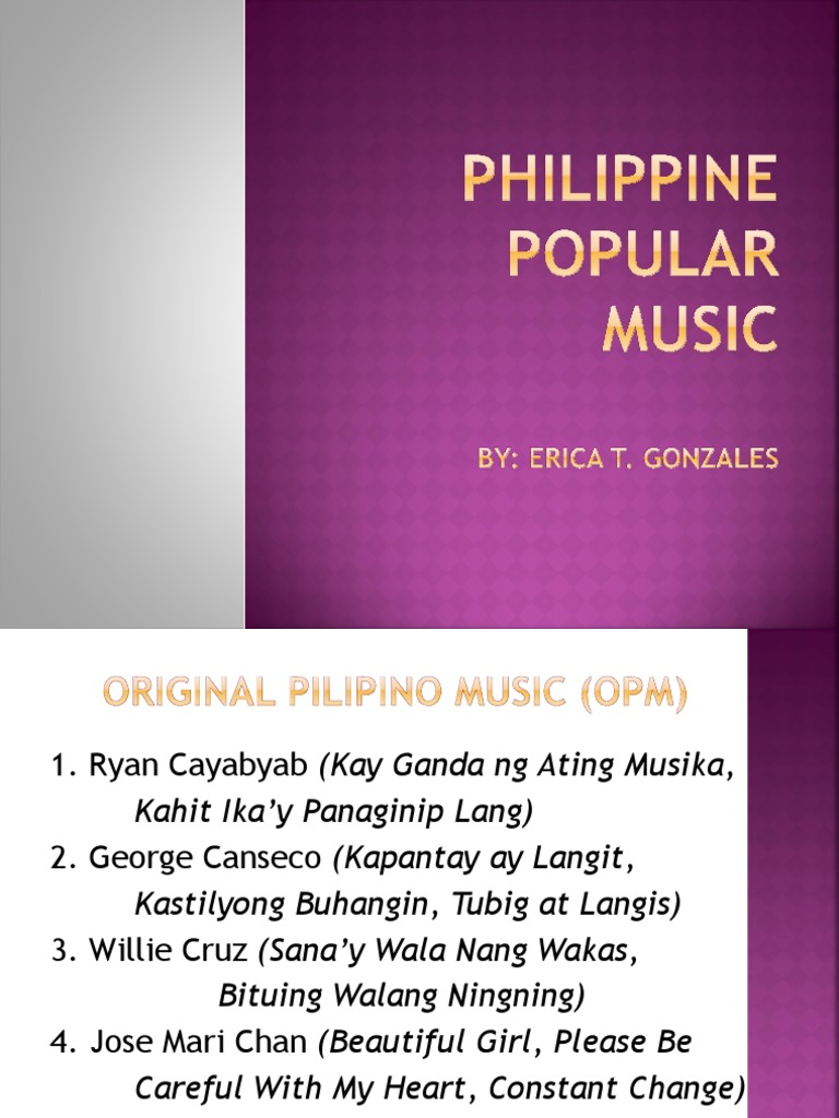 Filipino Music Legends and Genres | PDF | Musicians | Philippines