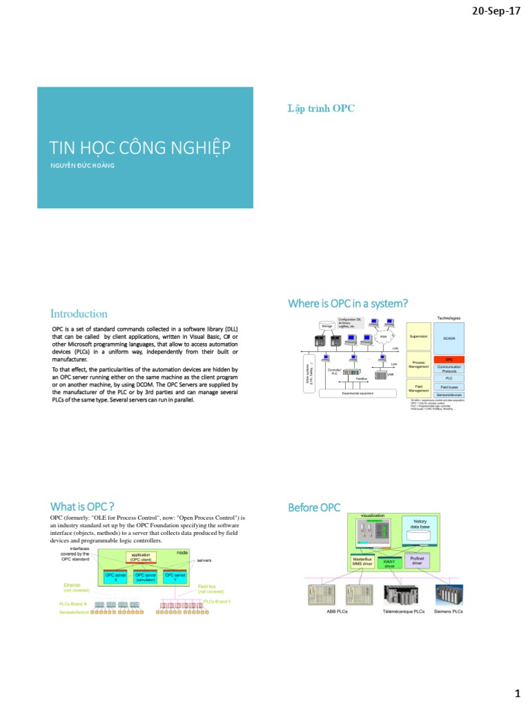 Tin Học Công Nghiệp: Where is OPC in a system? | PDF | Areas Of ...