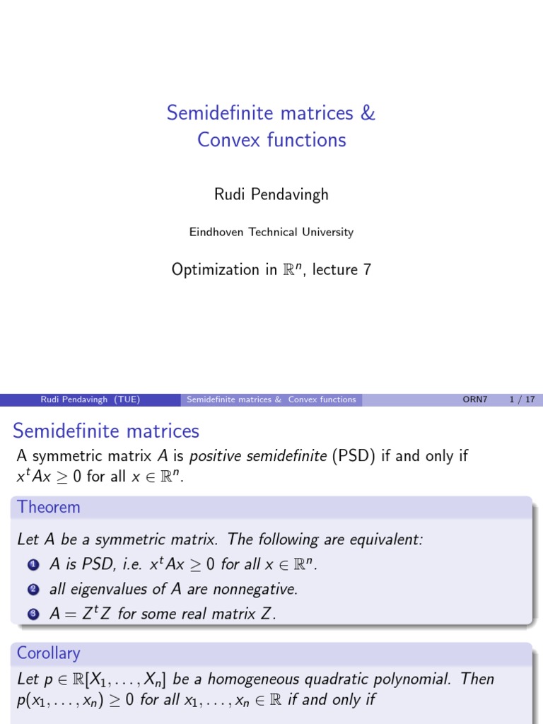 Positive Definite Matrix Econometrics | PDF | Matrix (Mathematics ...