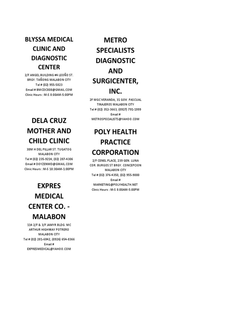 Malabon Hospital and Clinic | PDF