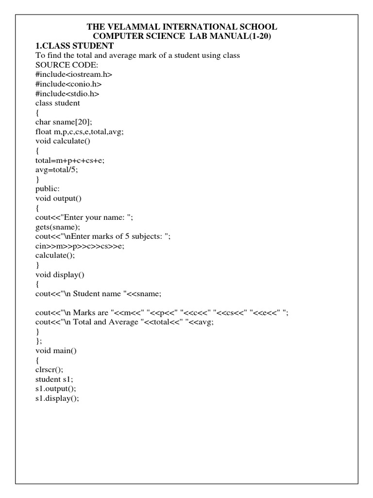 Lab Manual FINAL (1-23) | PDF | Computer Programming | Areas Of Computer Science