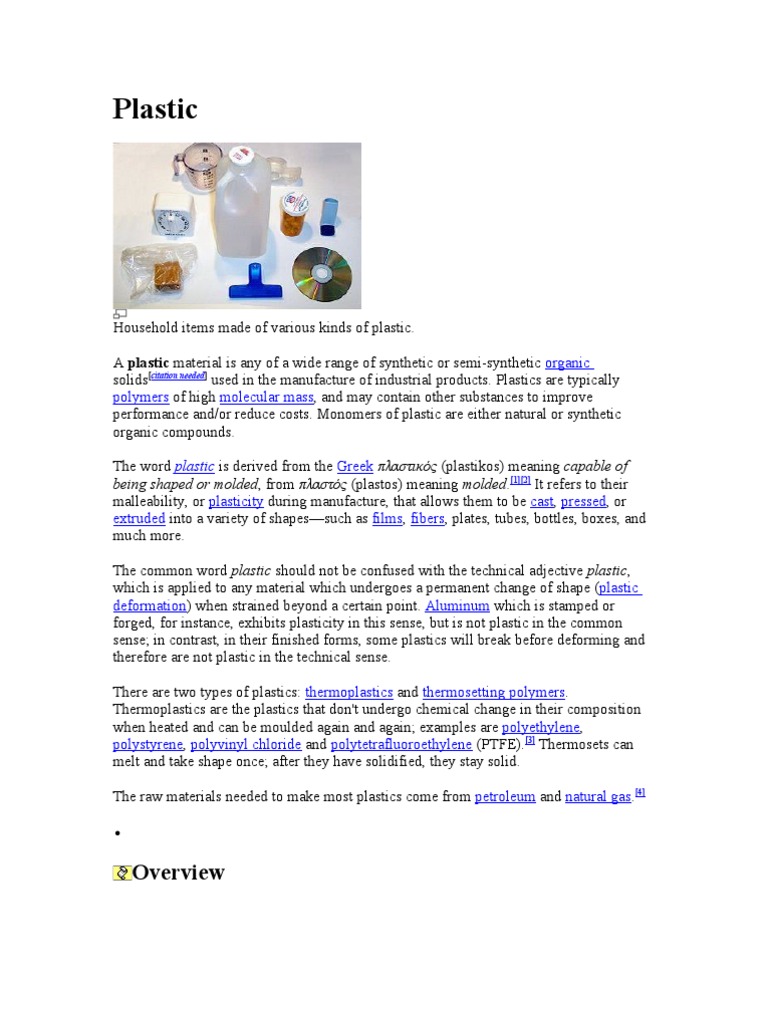 Plastic 1 | PDF | Plastic | Thermoplastic