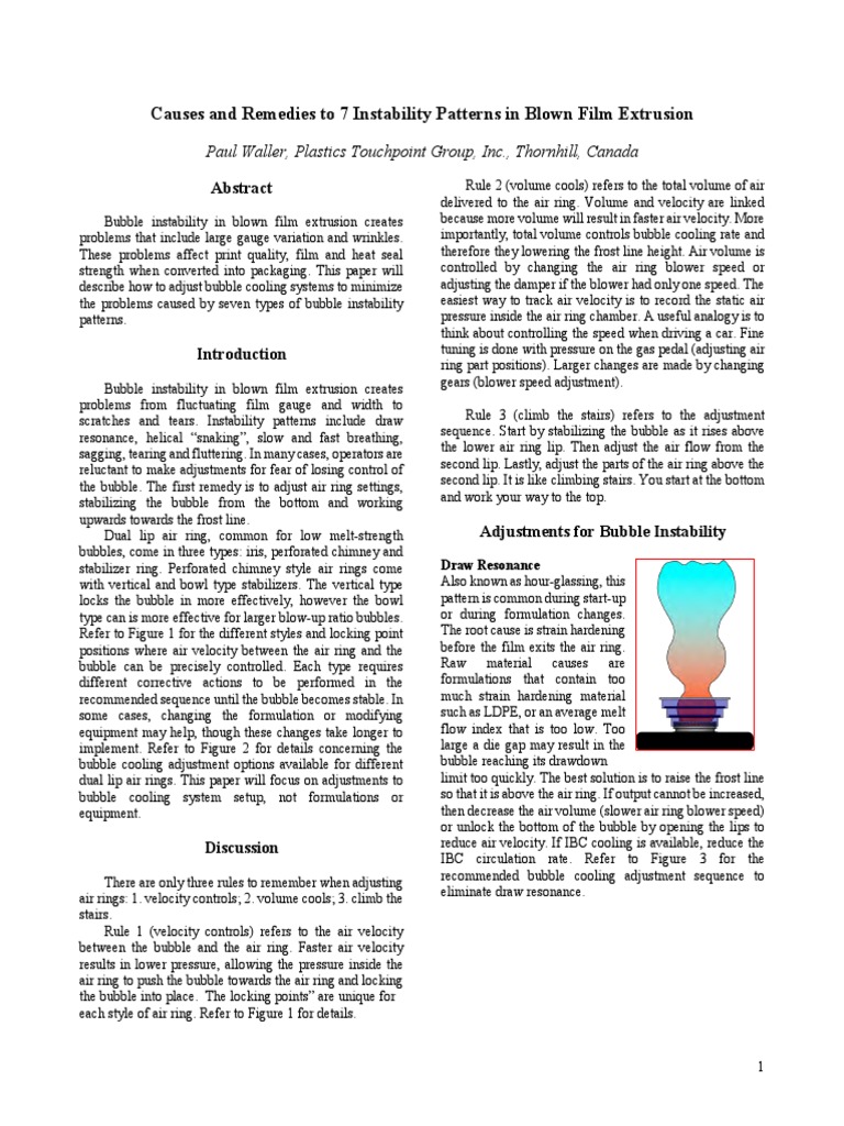 Blown Film Bubble Stability Problems | PDF | Atmosphere Of Earth ...