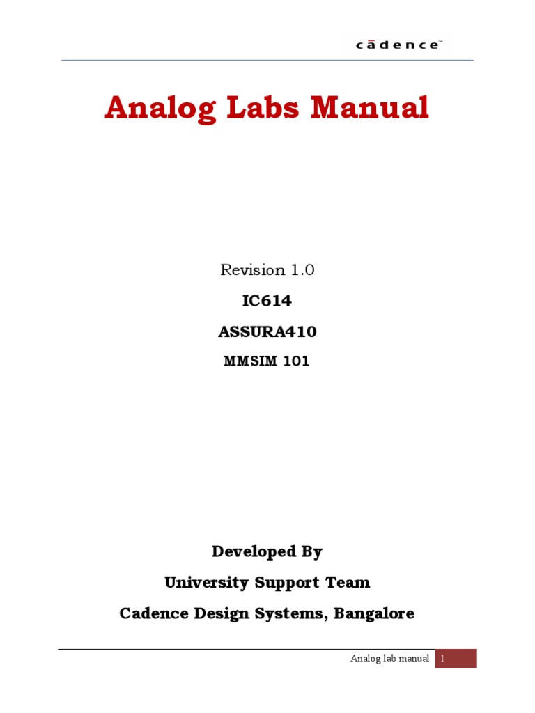 Analog Labs Manual: IC614 ASSURA410 | PDF | Library (Computing) | Directory (Computing)