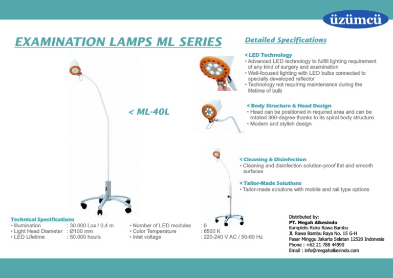 Examination Lamps ML Series: Detailed Specifications | PDF | Lighting ...