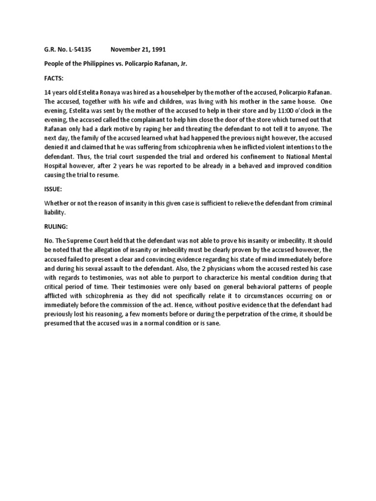 People of The Philippines vs. Policarpio Rafanan, JR | PDF