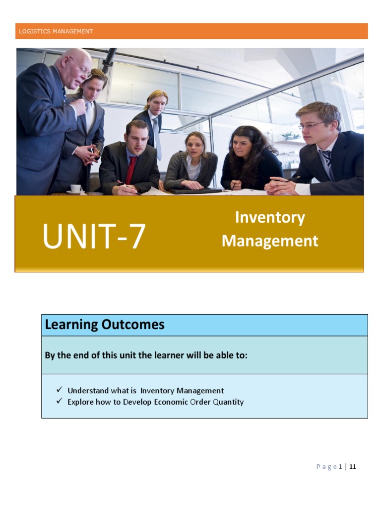 UNIT-7: Inventory Management | PDF | Inventory | Retail