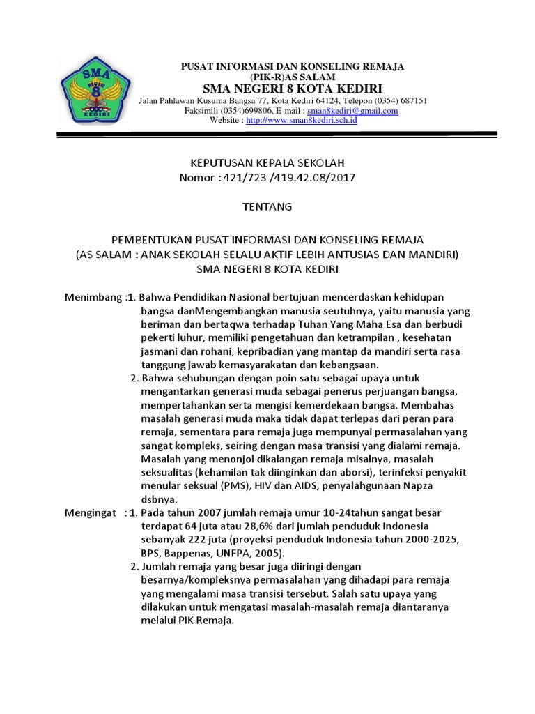 Contoh SK PIK R | PDF