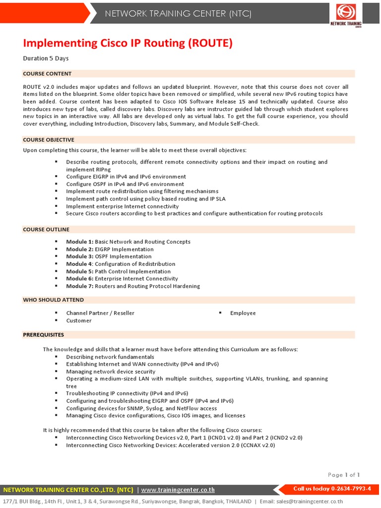 Implementing Cisco Ip Routing Route Pdf Router Computing I Pv6