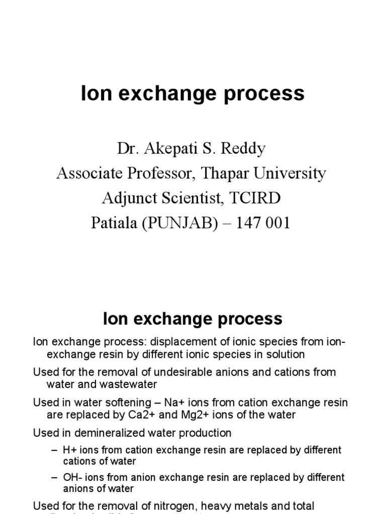 Ion Exchange Process Overview | PDF | Ion Exchange | Ion