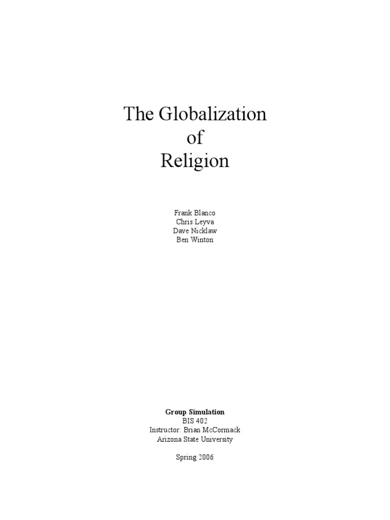 Globalization of Religion Simulation | PDF | Noble Eightfold Path ...