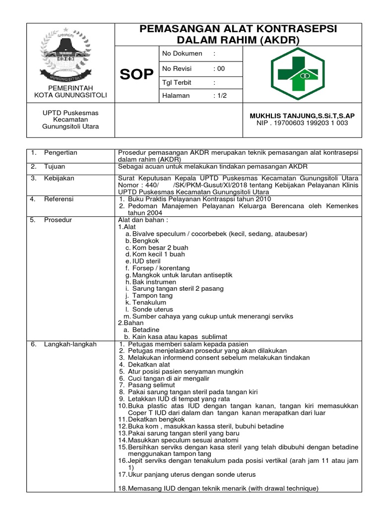 Sop Pemasangan Akdr | PDF