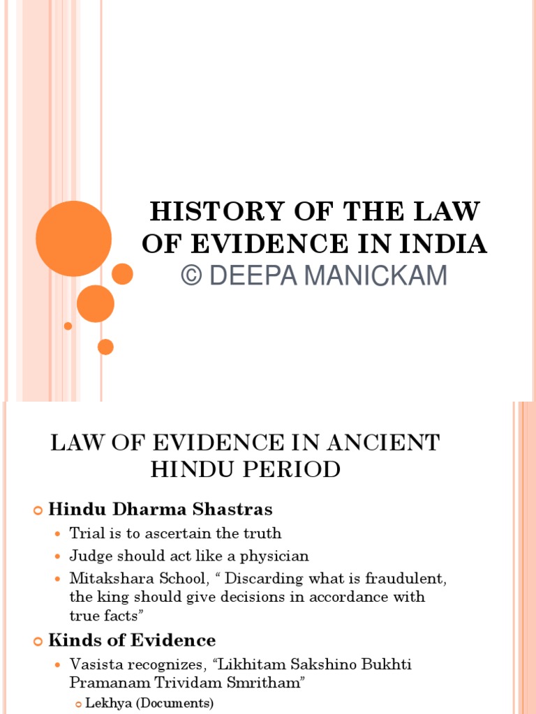 History of The Law of Evidence in India PDF | PDF | English Law ...