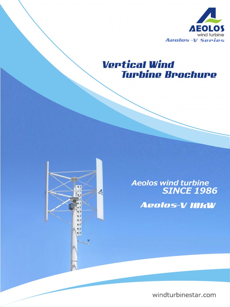 Aeolos-V 10kW Brochure PDF | PDF | Wind Power | Wind Turbine