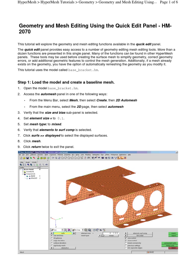 Mesh Editing with Quick Edit Panel | PDF | Geometry | Software