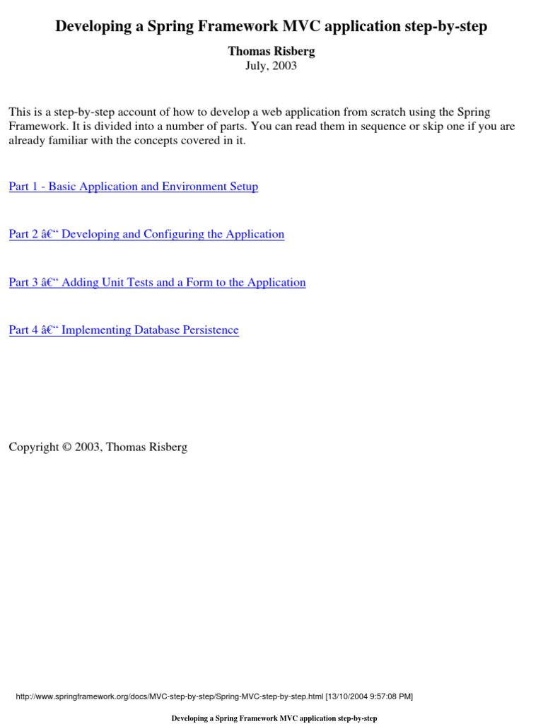Spring MVC Step-By-Step | PDF | Java Server Pages | Spring Framework
