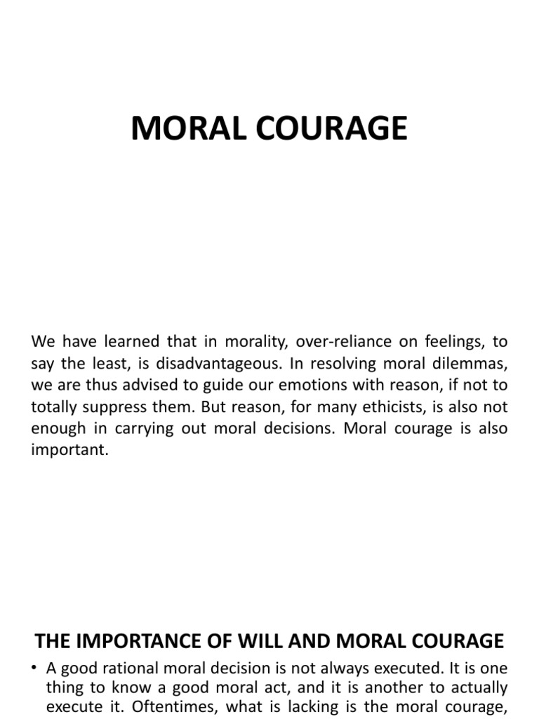 Moral Courage | PDF | Morality | Courage