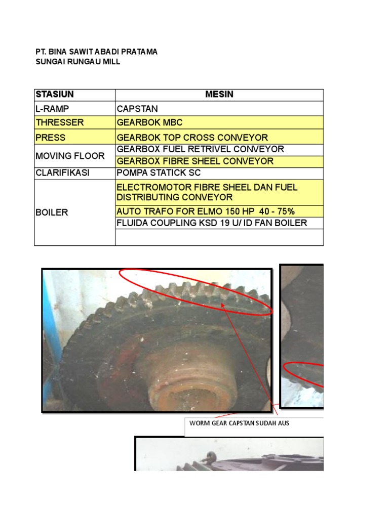 List Critical Mesin Utama Srum | PDF | Machines | Mechanical Engineering