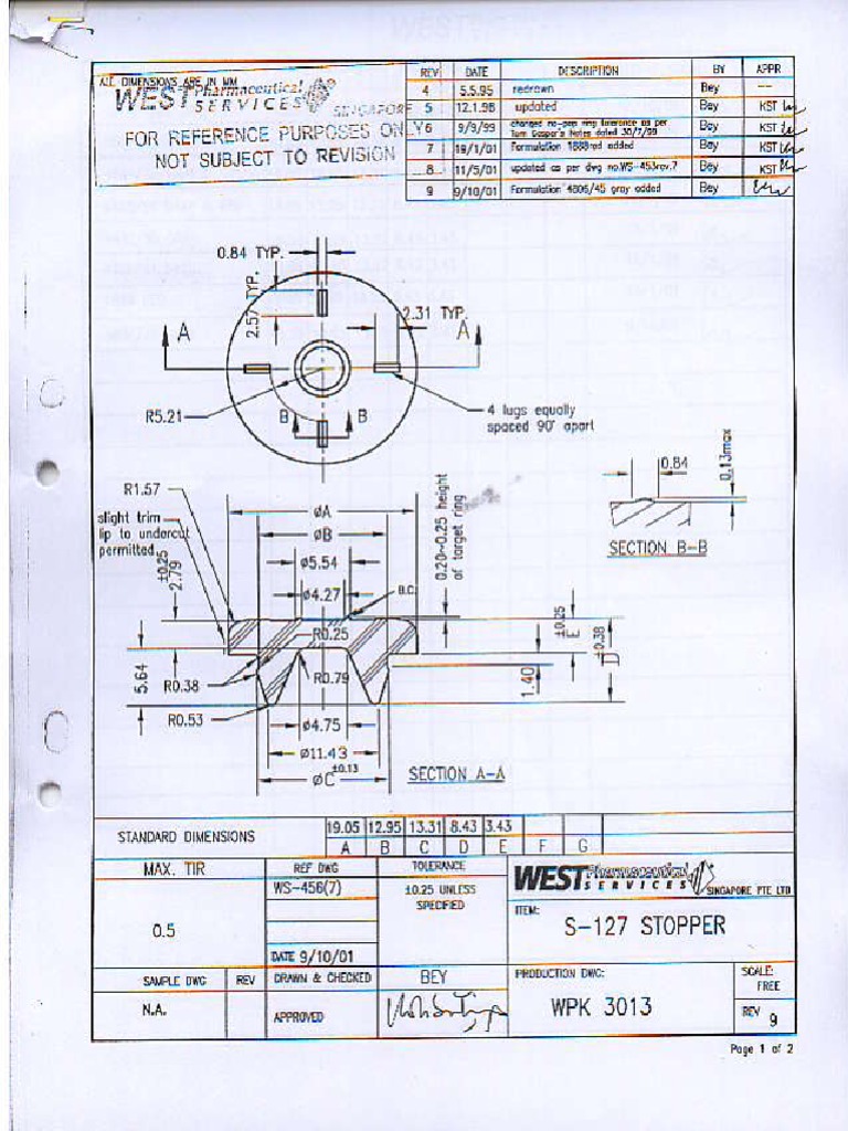 Stopper Drawing - S-127 (Liquid) | PDF