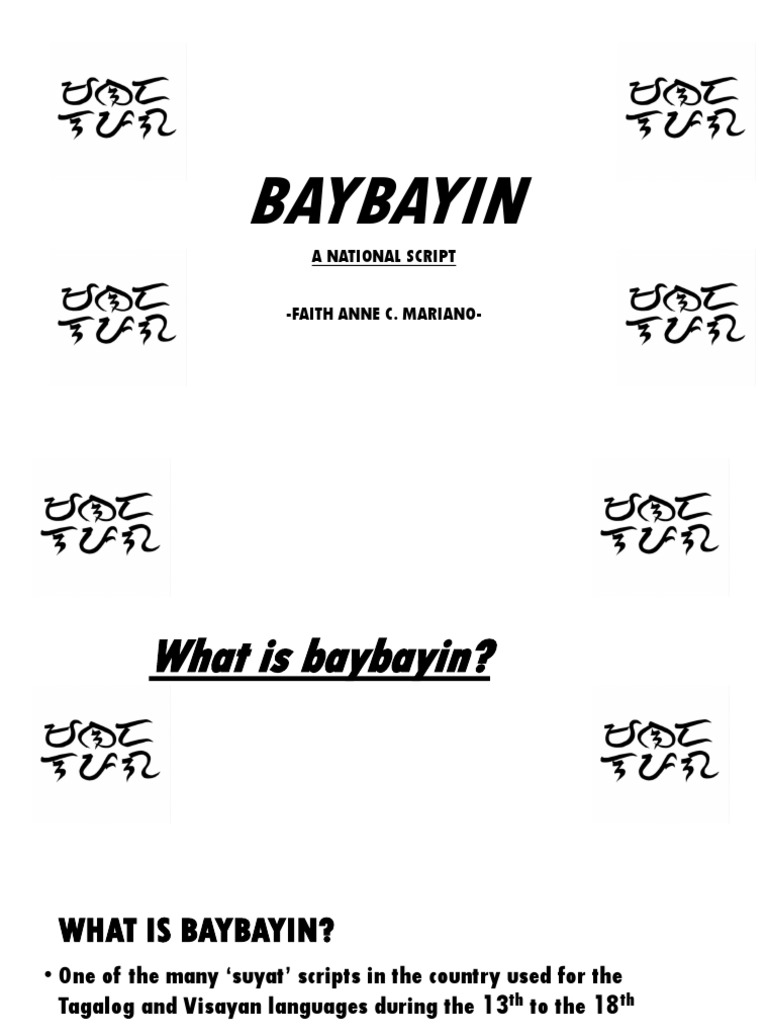 Baybayin: A National Script - Faith Anne C. Mariano | PDF