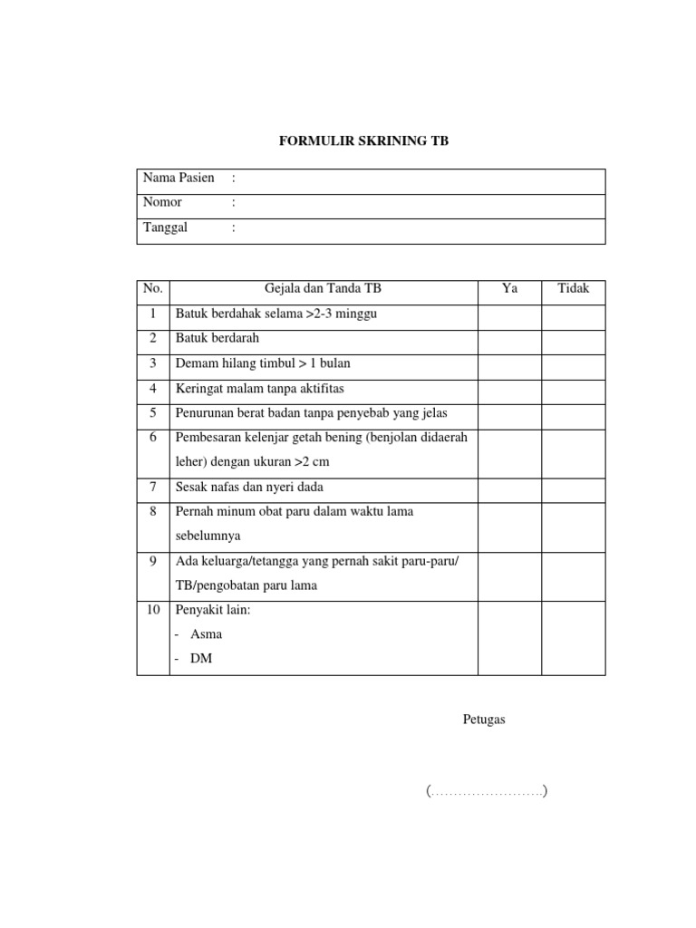 Form Skrining TB Edit | PDF