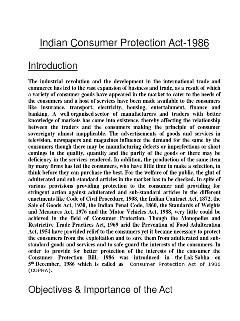 Consumer Protection Act 1986 | PDF | Consumer Protection | Supreme Courts