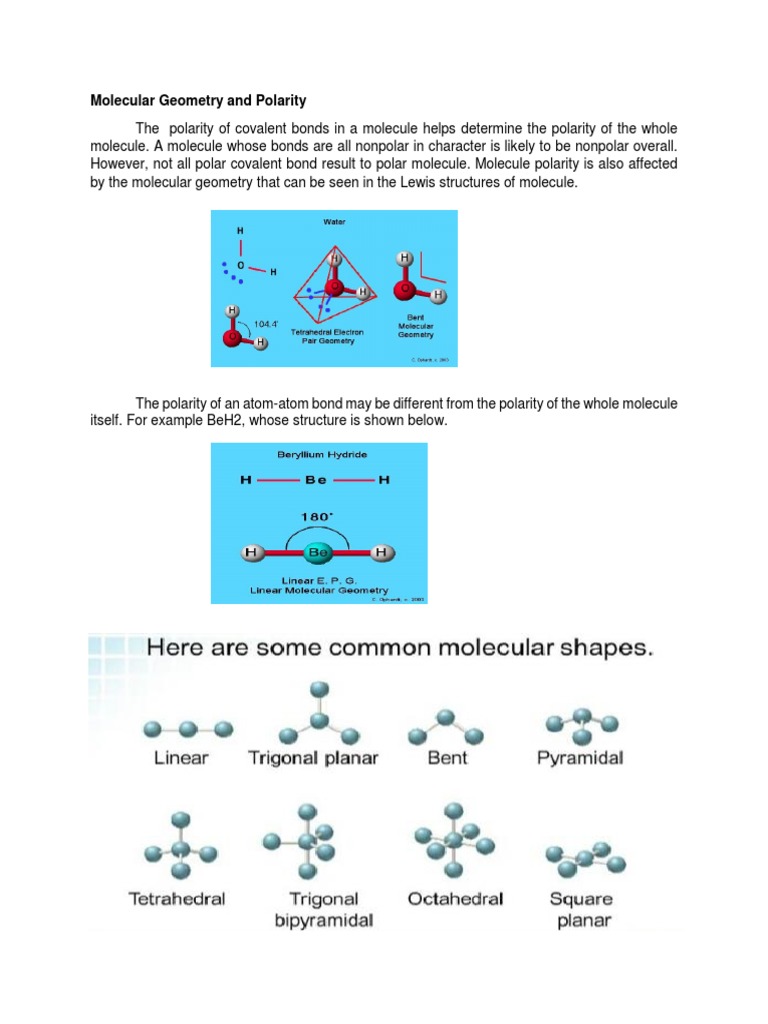 Molecular Geometry and Polarity | PDF
