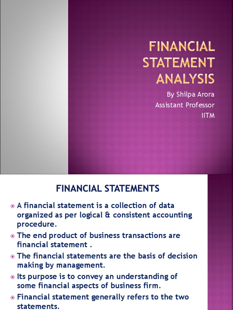 Financial Statement Analysis | PDF | Income Statement | Balance Sheet