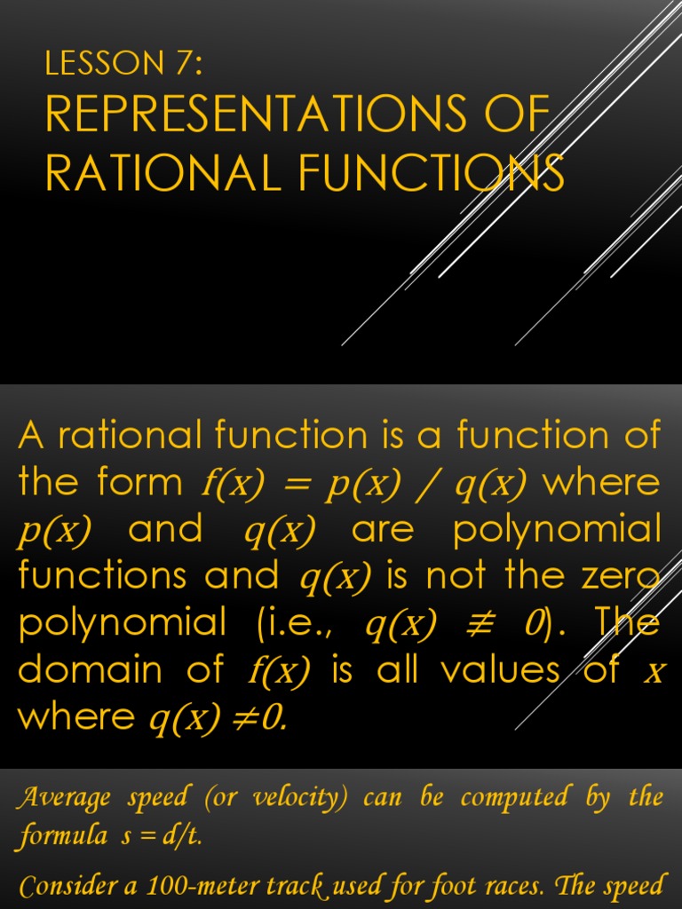 7 Representations of Rational Functions | PDF | Function (Mathematics) | Speed