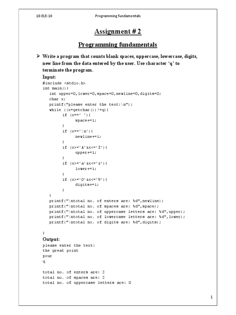 Assignment # 2 | PDF | Letter Case | Computer Programming
