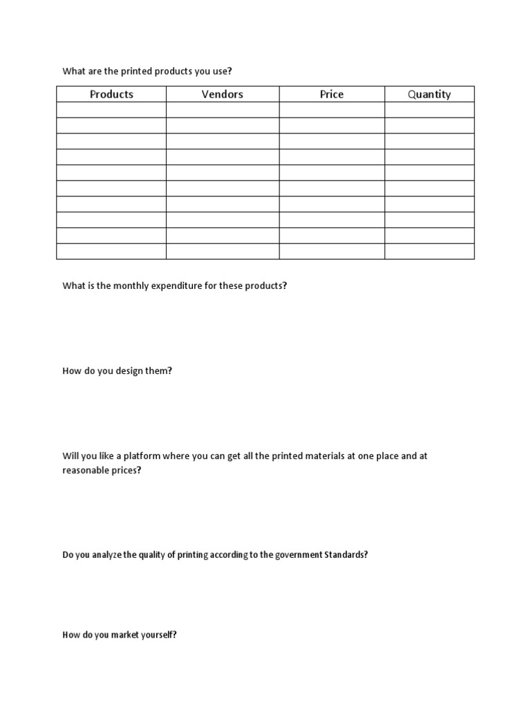 Print Survey | PDF