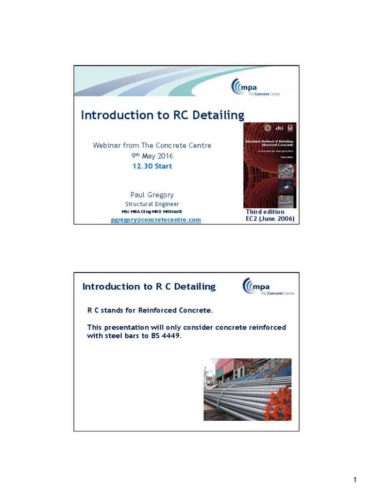 B15 Intro RC Detailing Presentation PDF | PDF | Beam (Structure ...
