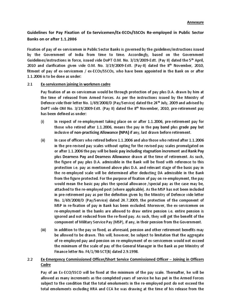 Pay Fixation | PDF | Officer (Armed Forces) | Pension