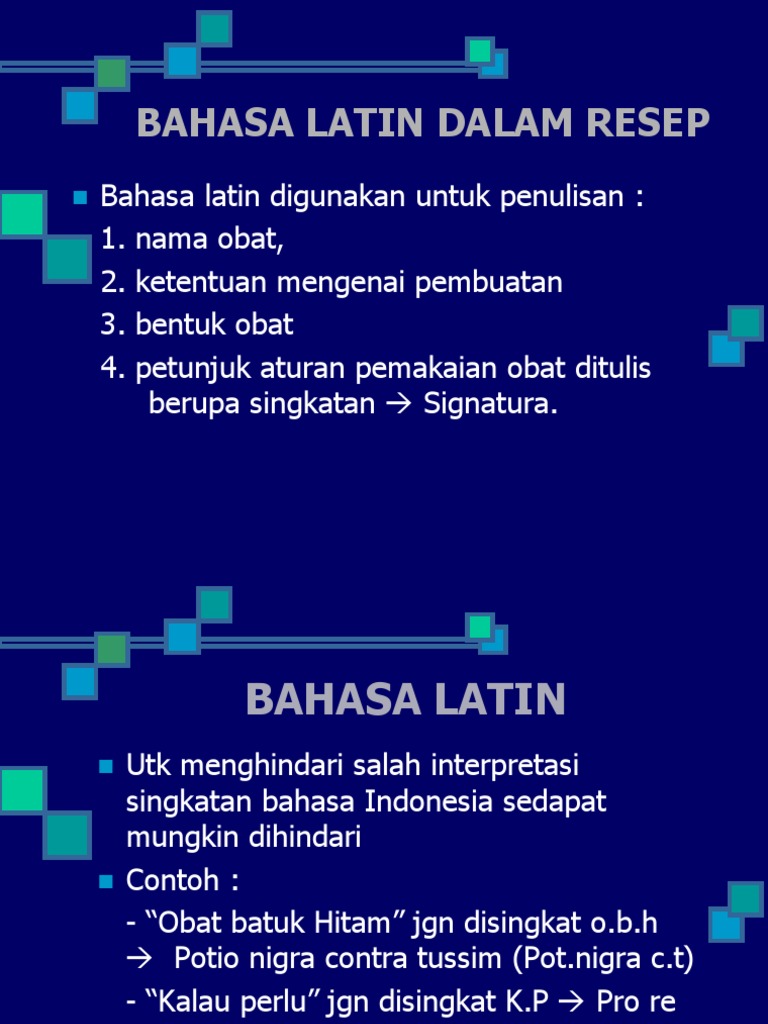 Bahasa Latin Dalam Resep | PDF