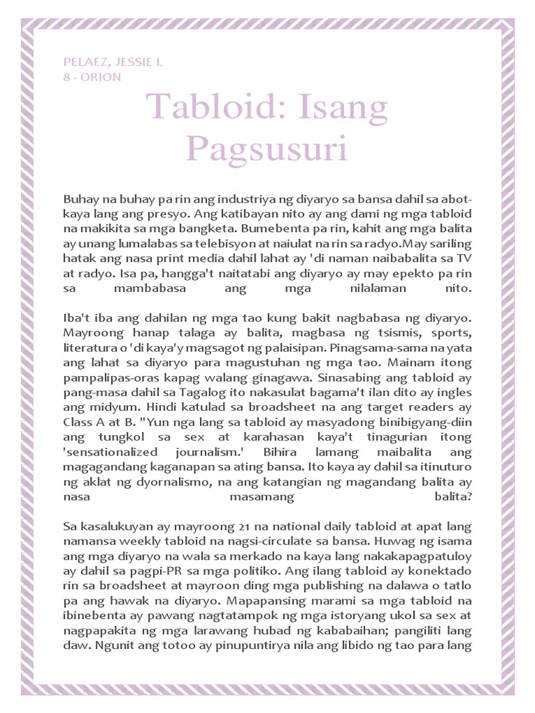 FILIPINO Tabloid | PDF