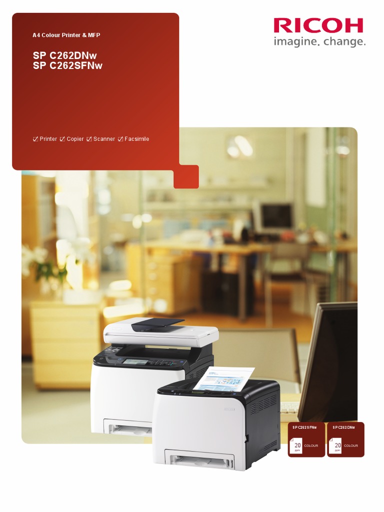 SP C262Dnw SP C262Sfnw: A4 Colour Printer & MFP | PDF | Printer ...