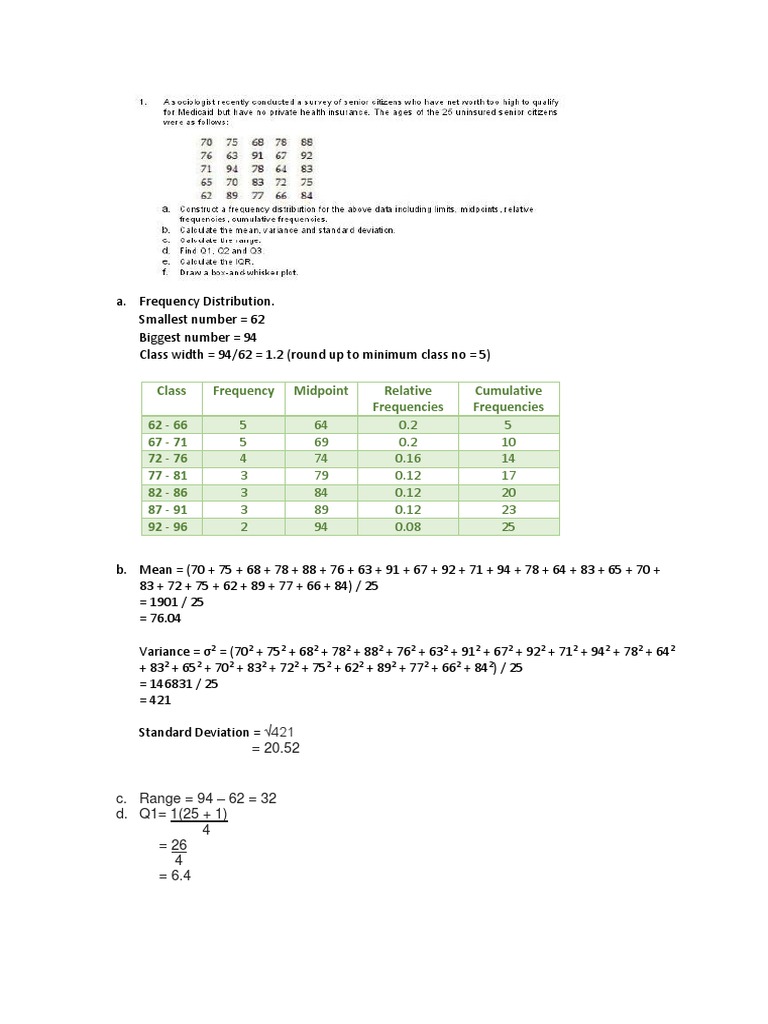Class Frequency Midpoint Relative Frequencies Cumulative Frequencies 62 ...