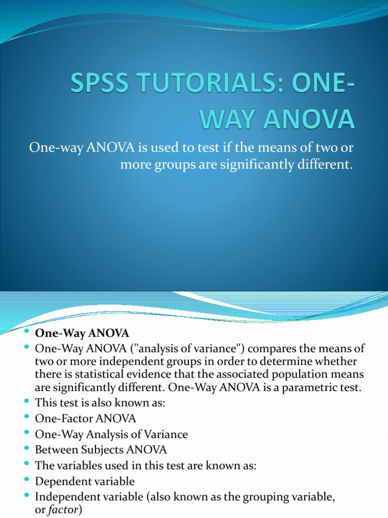 Understanding One-Way ANOVA Basics | PDF | Analysis Of Variance | F Test