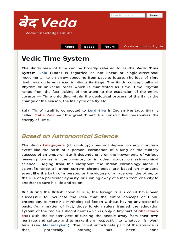 Vedic Time System | PDF | Science | Astronomy