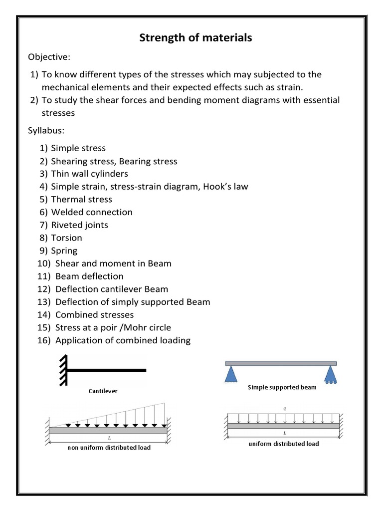 Strength of Materials | PDF | Deformation (Engineering) | Stress ...
