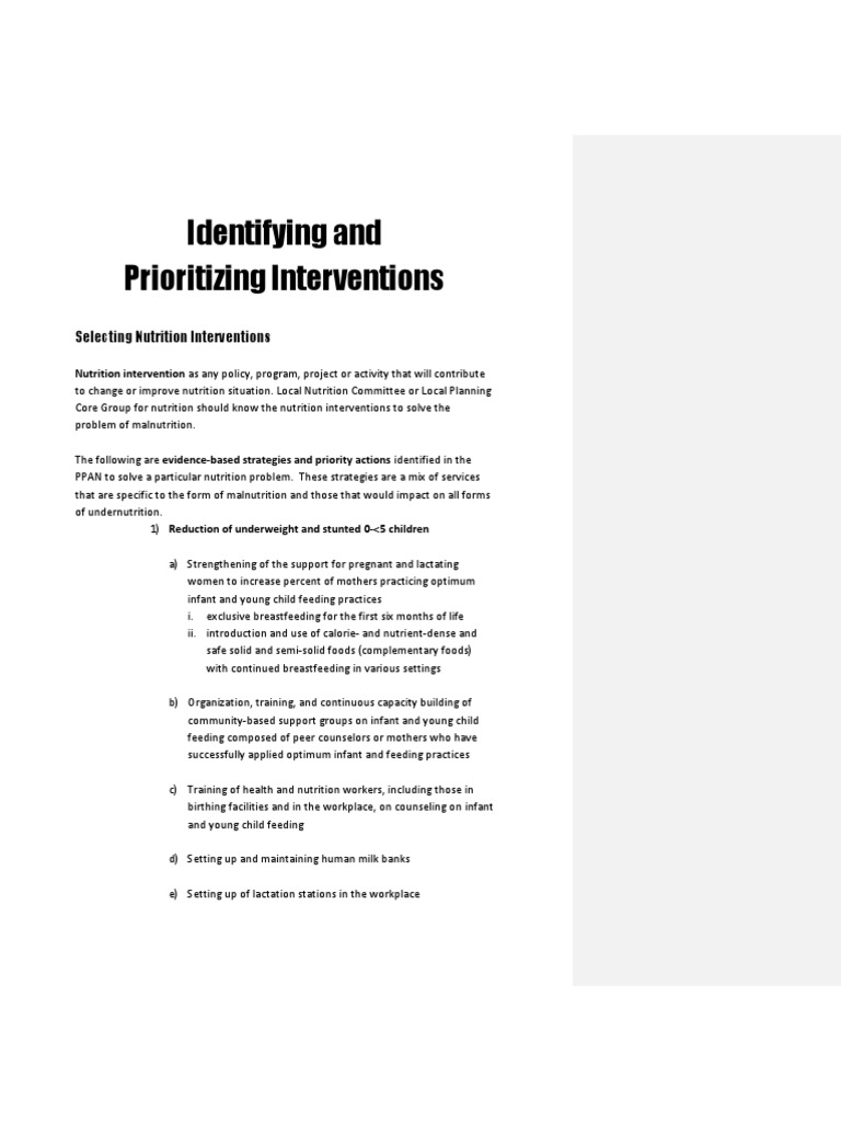 Nutrition Intervention Strategies in Ethiopia | PDF | Malnutrition | Foods