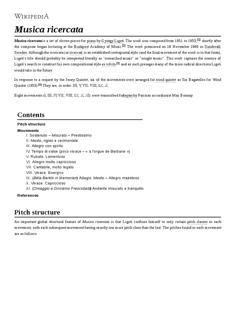 Musica Ricercata | PDF | Musical Forms | Musicology