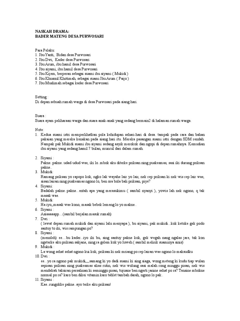 Naskah Drama Refresing Kader | PDF