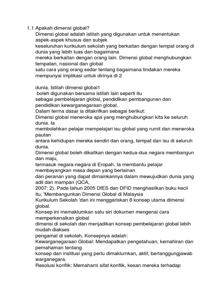 Apa Itu Dimensi Global | PDF