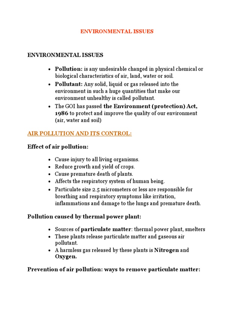 Environmental Issues Draft | PDF | Ozone Depletion | Greenhouse Effect