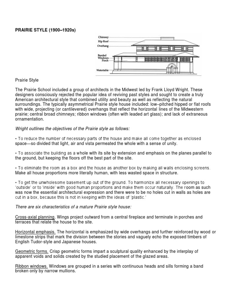 Prairie Style (1900 1920) PDF | PDF | Window | Building Engineering