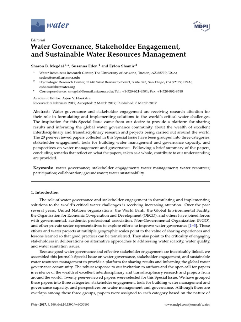 Water Strategy | PDF | Governance | Water Resources