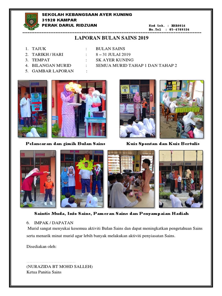 Laporan One Page Report Sains | PDF